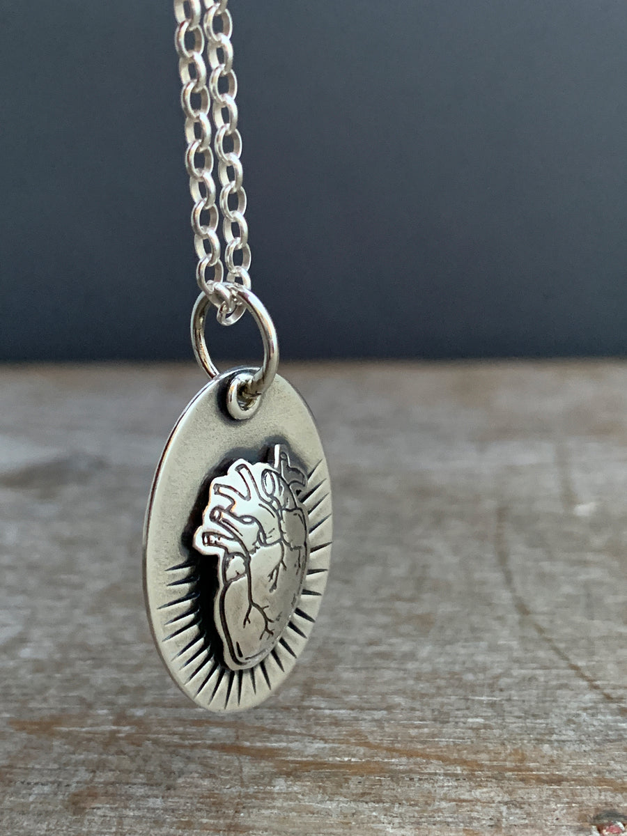 Inverse (Backward) Anatomical Heart Charm Medium Oval – proxartist
